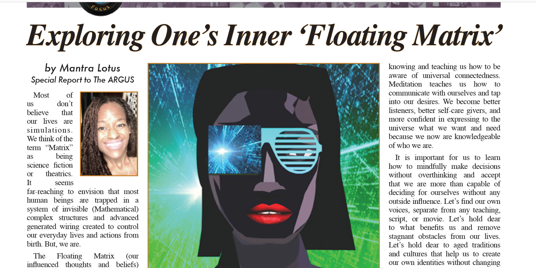 The Floating Matrix Newspaper Article – MANTRA
