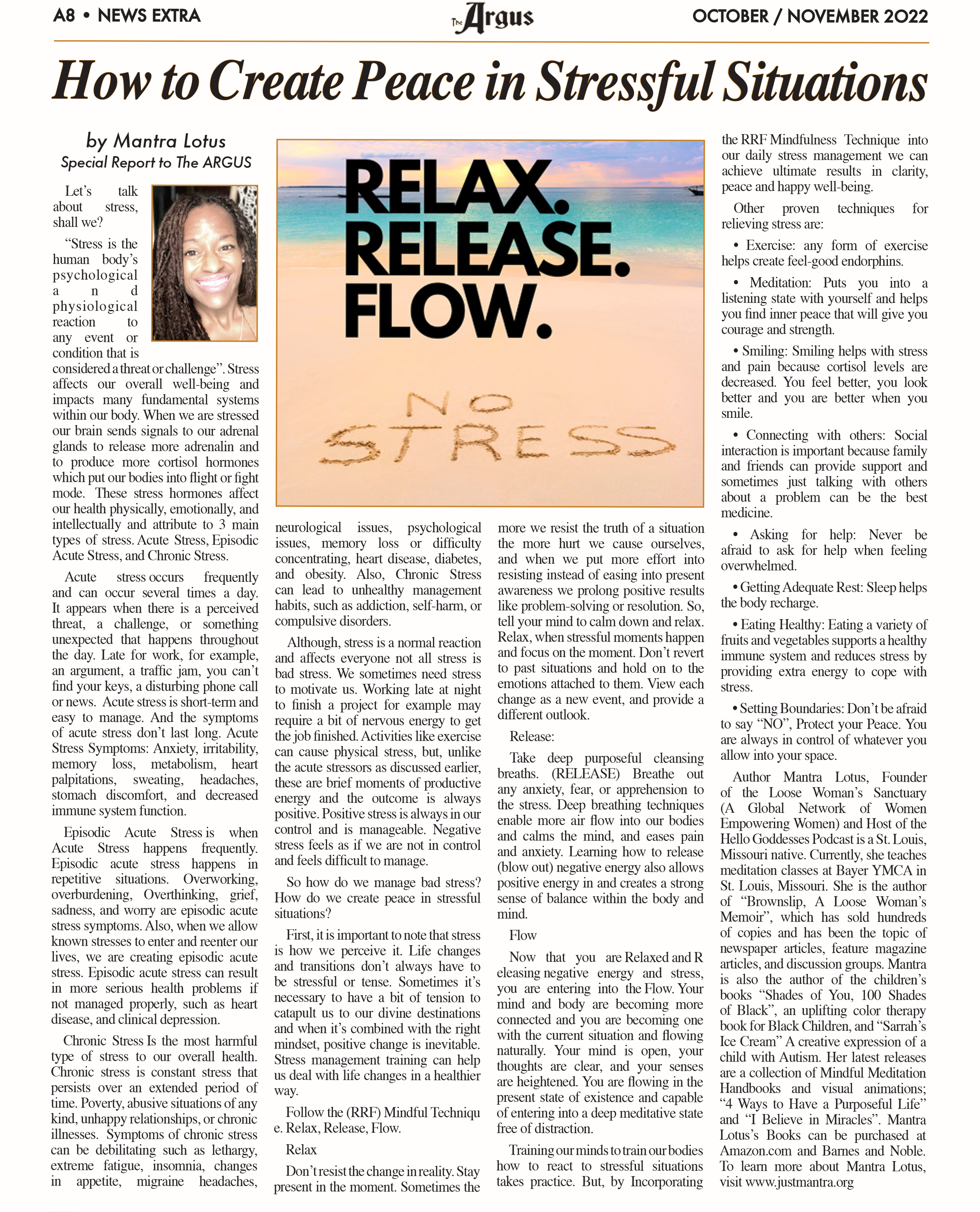 Relax. Release. Flow. How to Create Peace in Stressful Situations – MANTRA